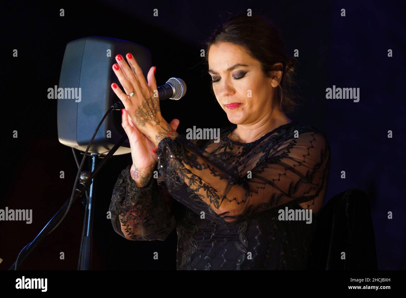 Singer Alba Molina performs during a tribute concert to Lole and Manuel ...
