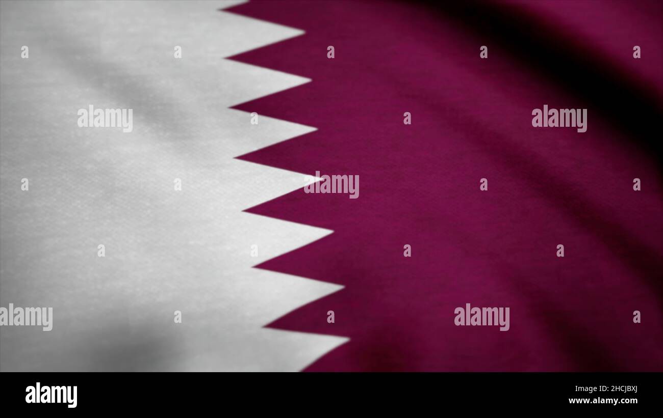 Flag of Qatar. Beautiful 3d animation of Qatar flag in loop mode. Flag ...