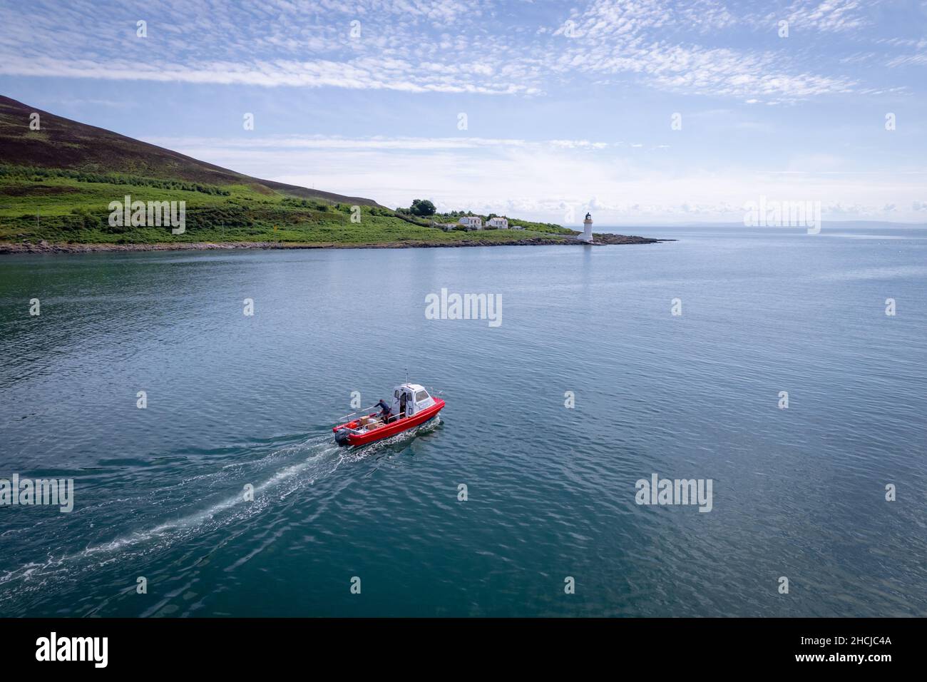 Small Red Passenger Ferry at Sea Stock Photo - Alamy