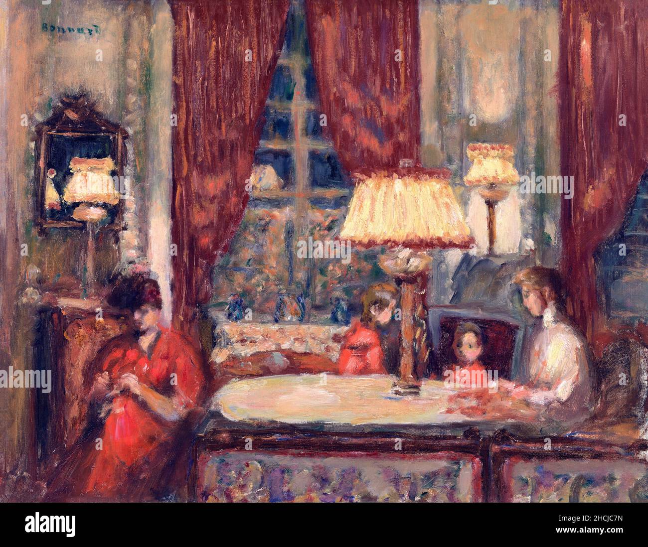 Evening Under the Lamps (1903) by Pierre Bonnard Stock Photo - Alamy