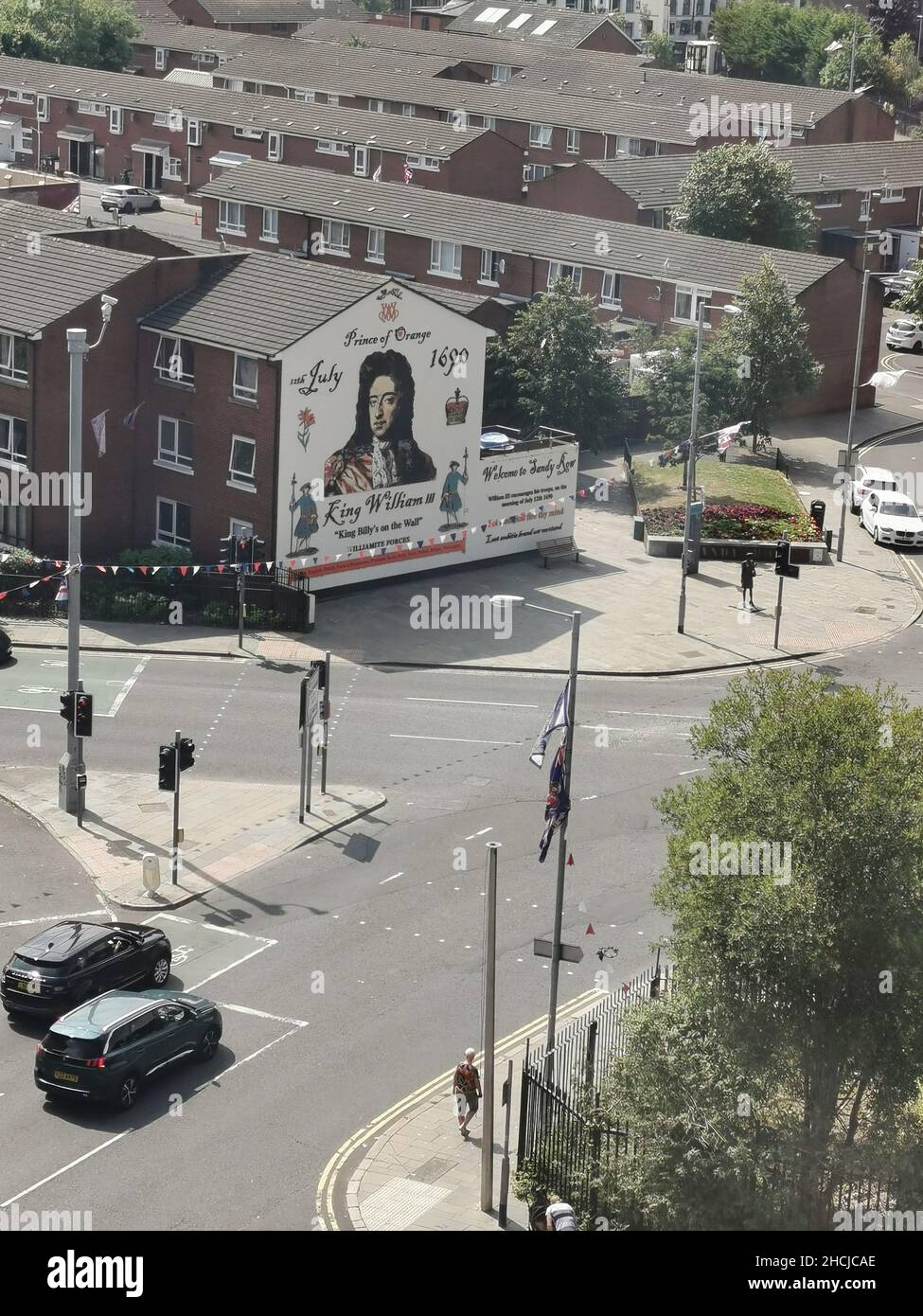Beautiful view of a huge poster in one of the buildings in Belfast ...