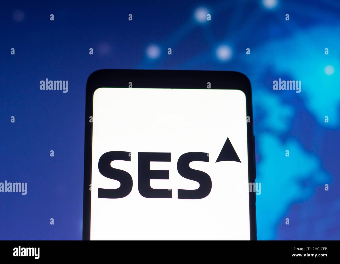 Brazil. 29th Dec, 2021. In this photo illustration, the SES S.A. logo ...