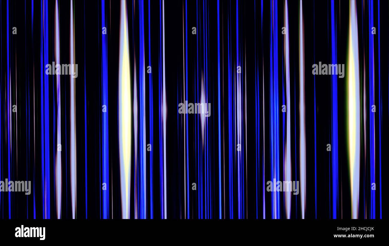 Abstract glowing straight parallel lines rotating on black background ...