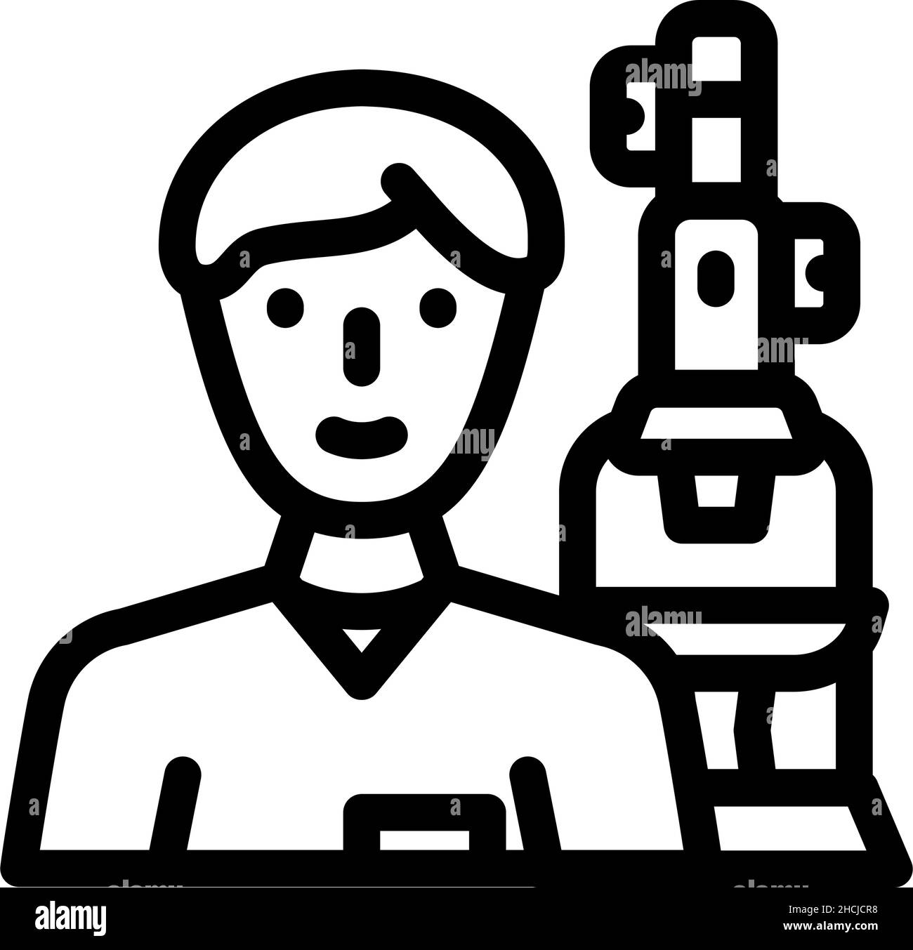 laboratory worker line icon vector illustration Stock Vector Image ...