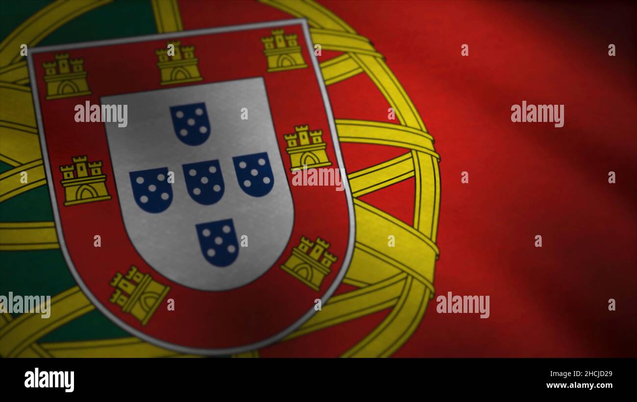 A beautiful satin finish looping flag animation of Portugal. Portugal ...