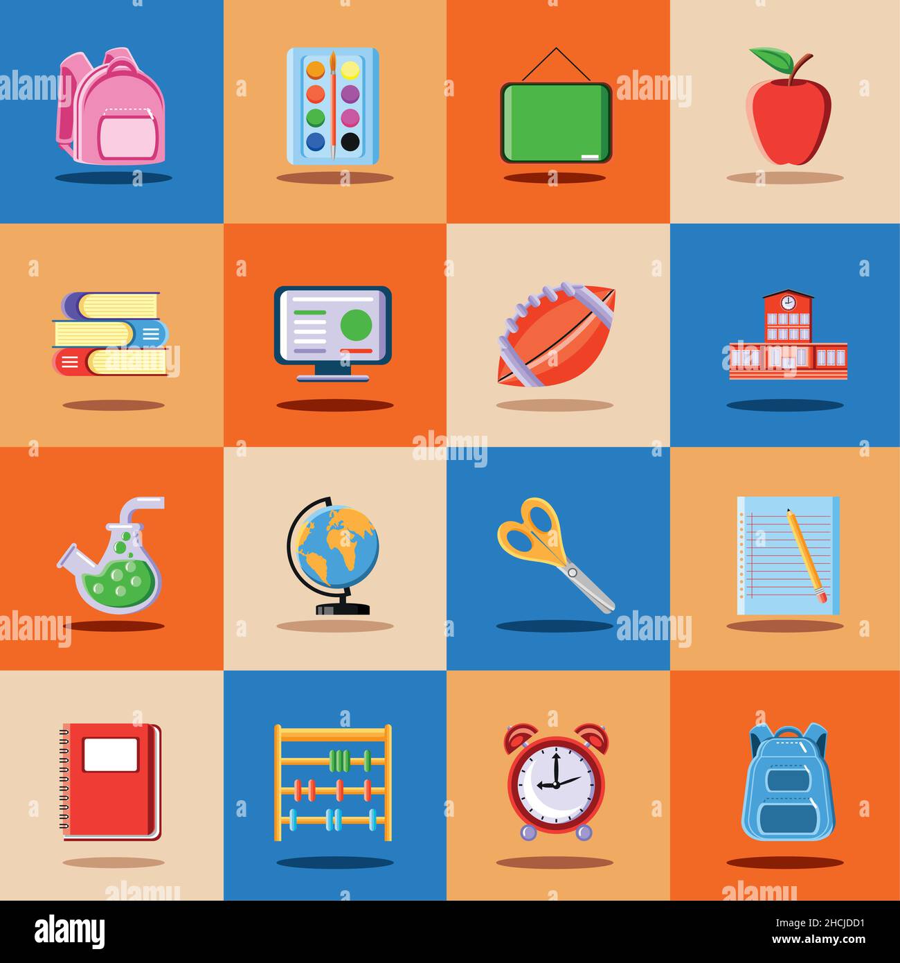school supplies icons Stock Vector Image & Art - Alamy