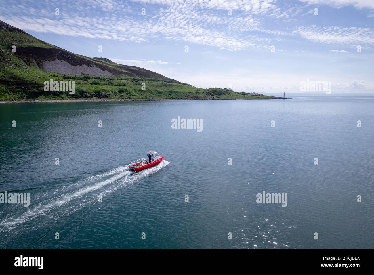 Small Red Passenger Ferry at Sea Stock Photo - Alamy