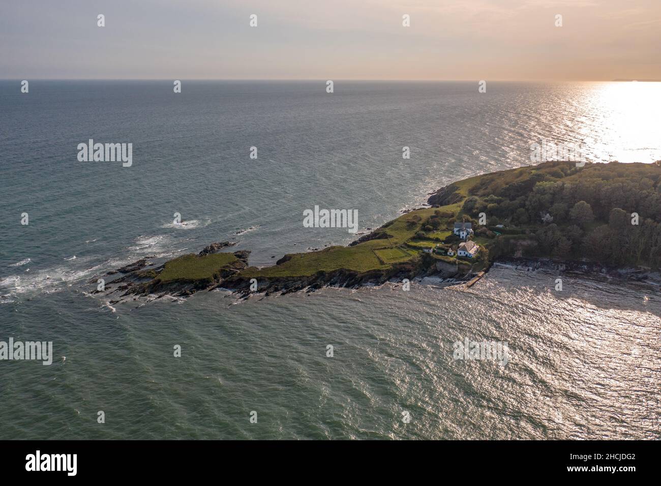 Small Private Island off the Coast of Cornwall UK Stock Photo - Alamy