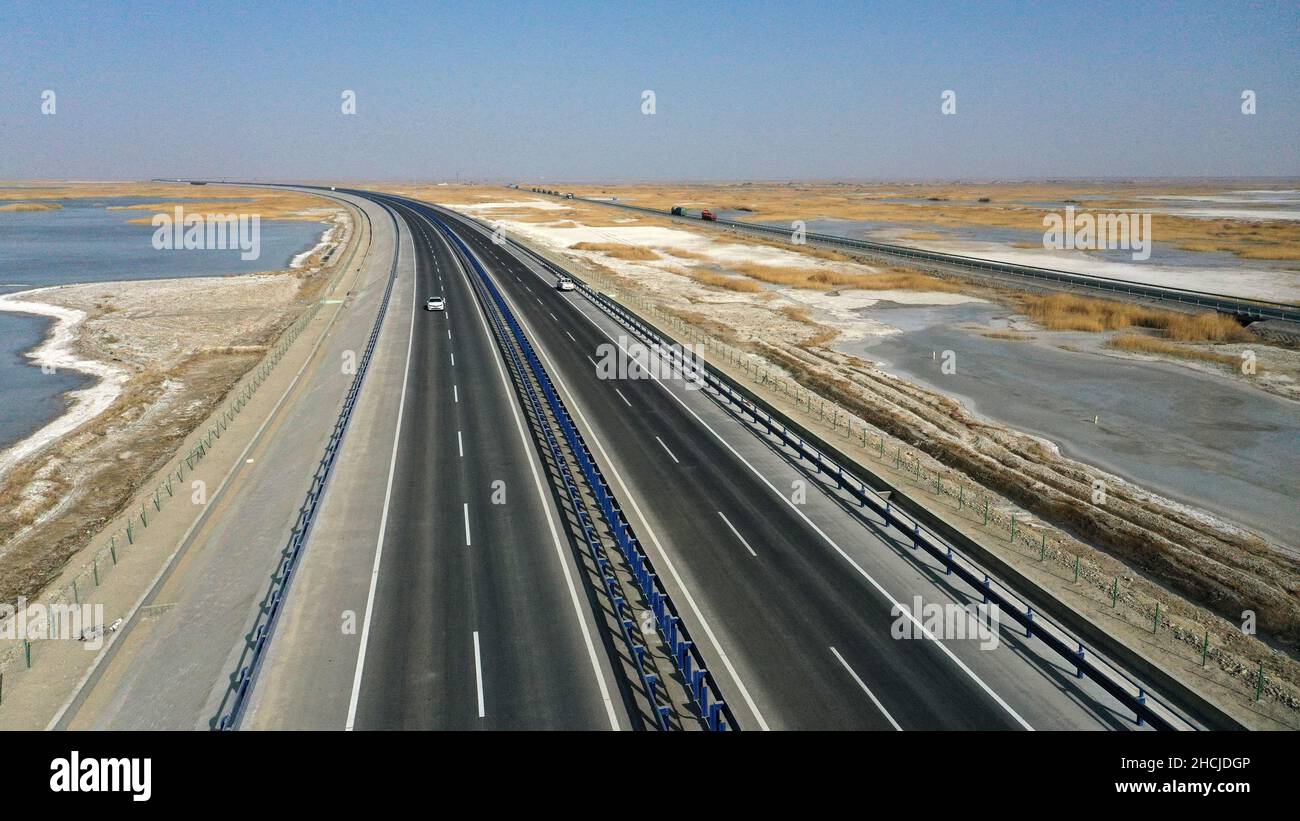 BAZHOU, CHINA - DECEMBER 29, 2021 - Aerial photo taken on December 29 ...