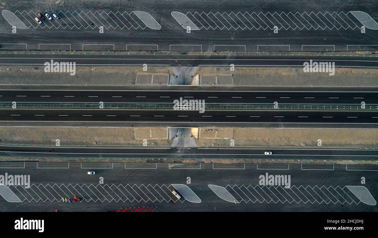 BAZHOU, CHINA - DECEMBER 29, 2021 - Aerial photo taken on December 29 ...