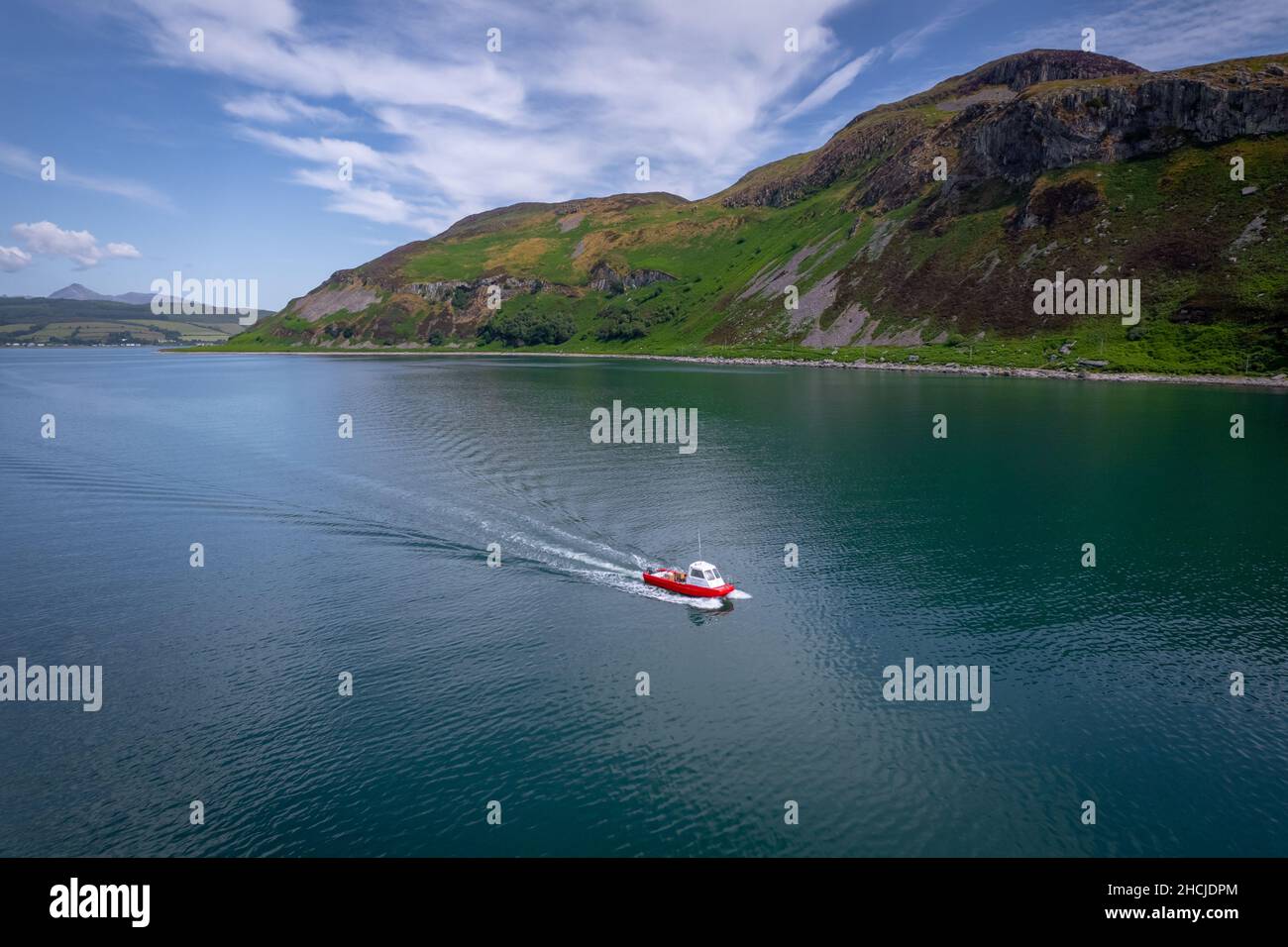 Small Red Passenger Ferry at Sea Stock Photo - Alamy