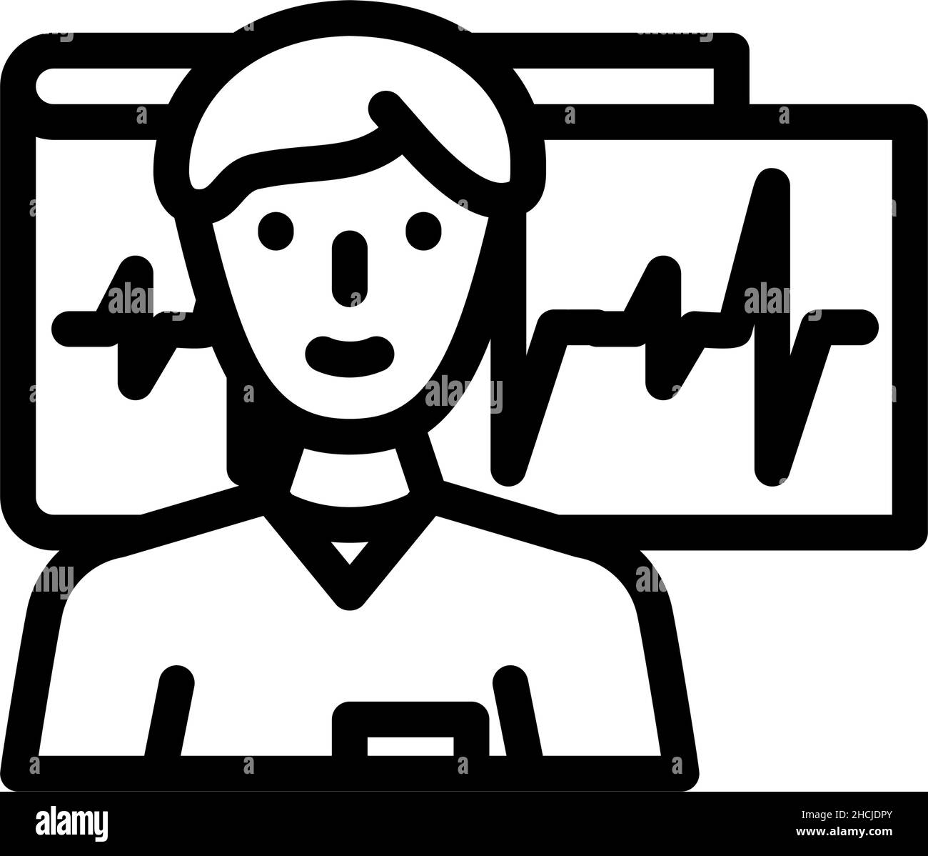 cardiologist doctor line icon vector illustration Stock Vector Image ...