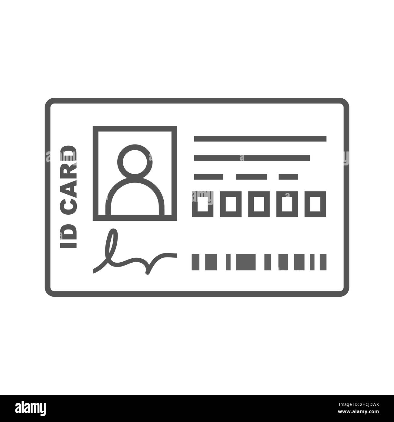 Icon document Linear style. Plastic ID cards. Vector Illustration. ID card outline ...