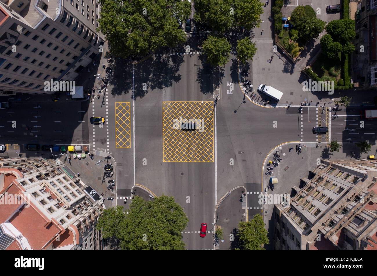 The Streets and Roads of Central Barcelona in Spain Stock Photo - Alamy