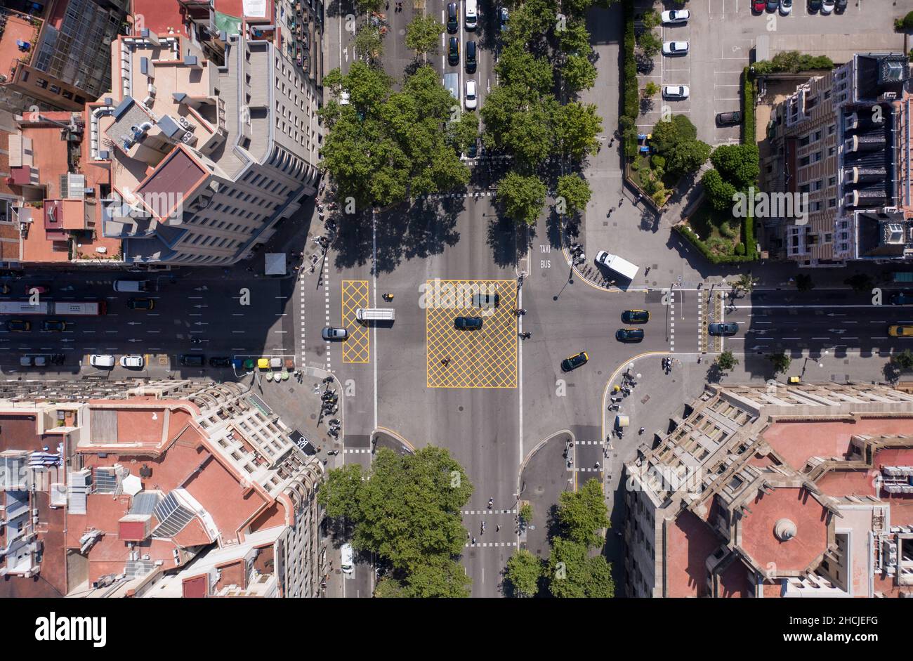 The Streets and Roads of Central Barcelona in Spain Stock Photo - Alamy