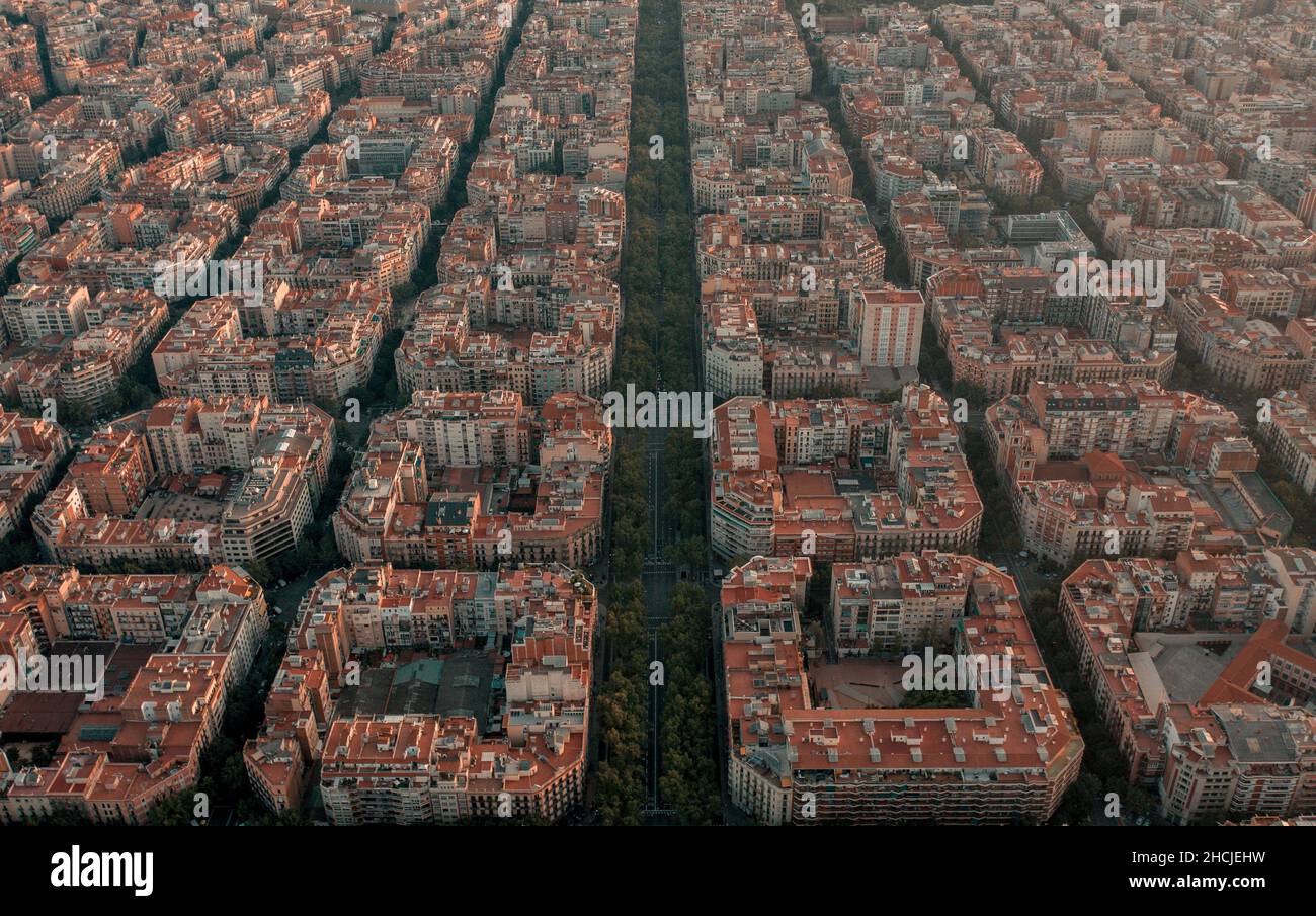 Barcelona block aerial hi-res stock photography and images - Alamy