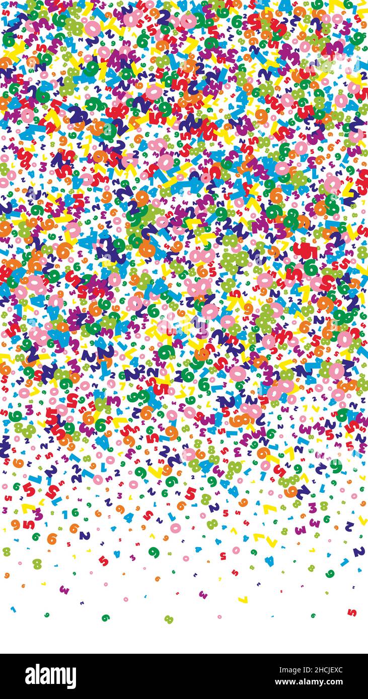 Falling vivid numbers. Math study concept with flying digits. Likable ...