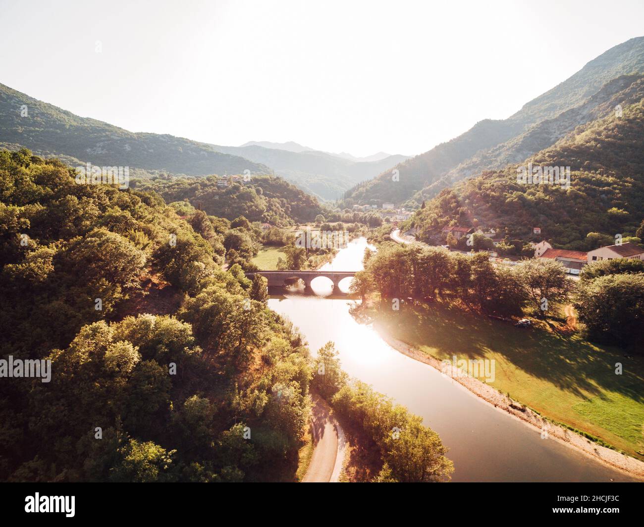 Bridge over the Crnojevica river among green mountains. Montenegro Stock Photo - Alamy