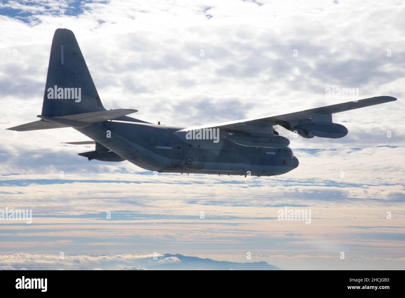 A U.S. Marine Corps KC-130J Super Hercules aircraft with Marine Aerial ...