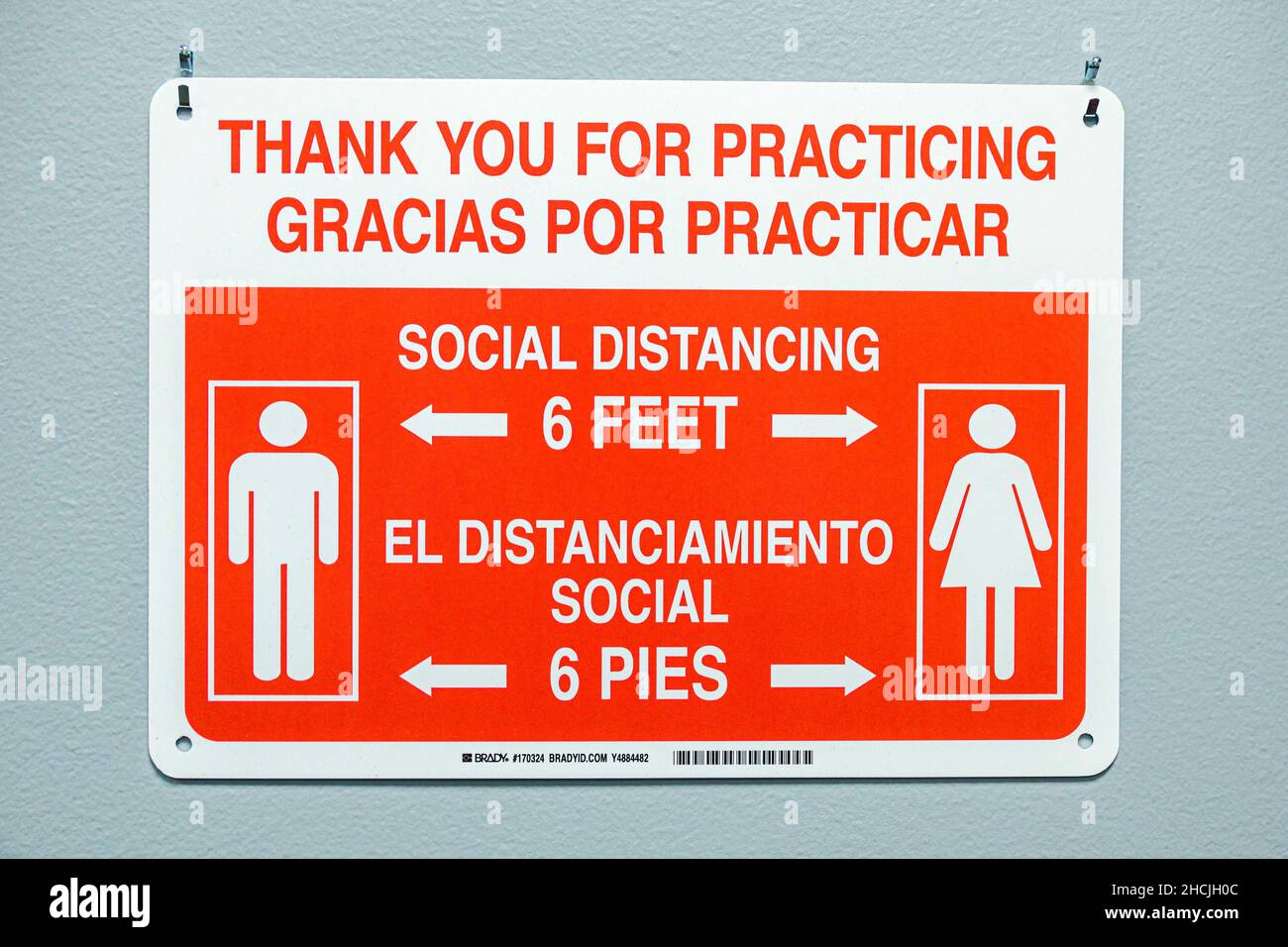 Miami Beach Florida sign Spanish English languages multilingual ...