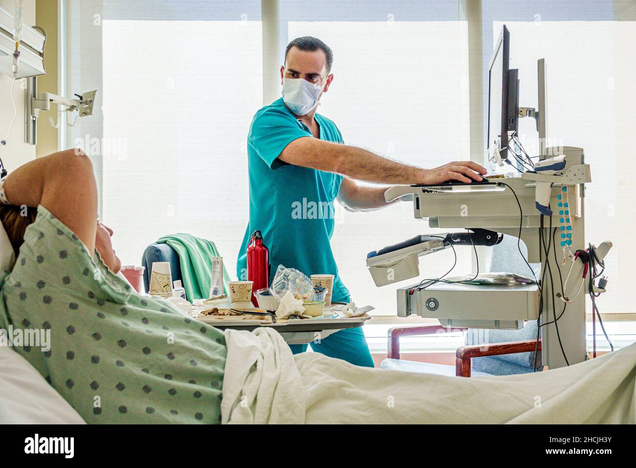 Inside interior private room hispanic female woman patient hi-res stock ...