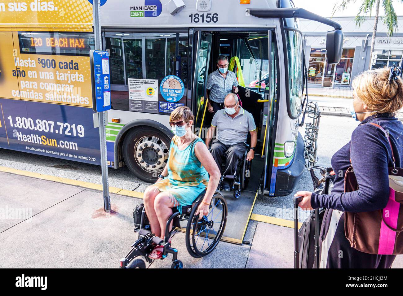 Bus stop miami dade metrobus disabled handicapped hi-res stock ...