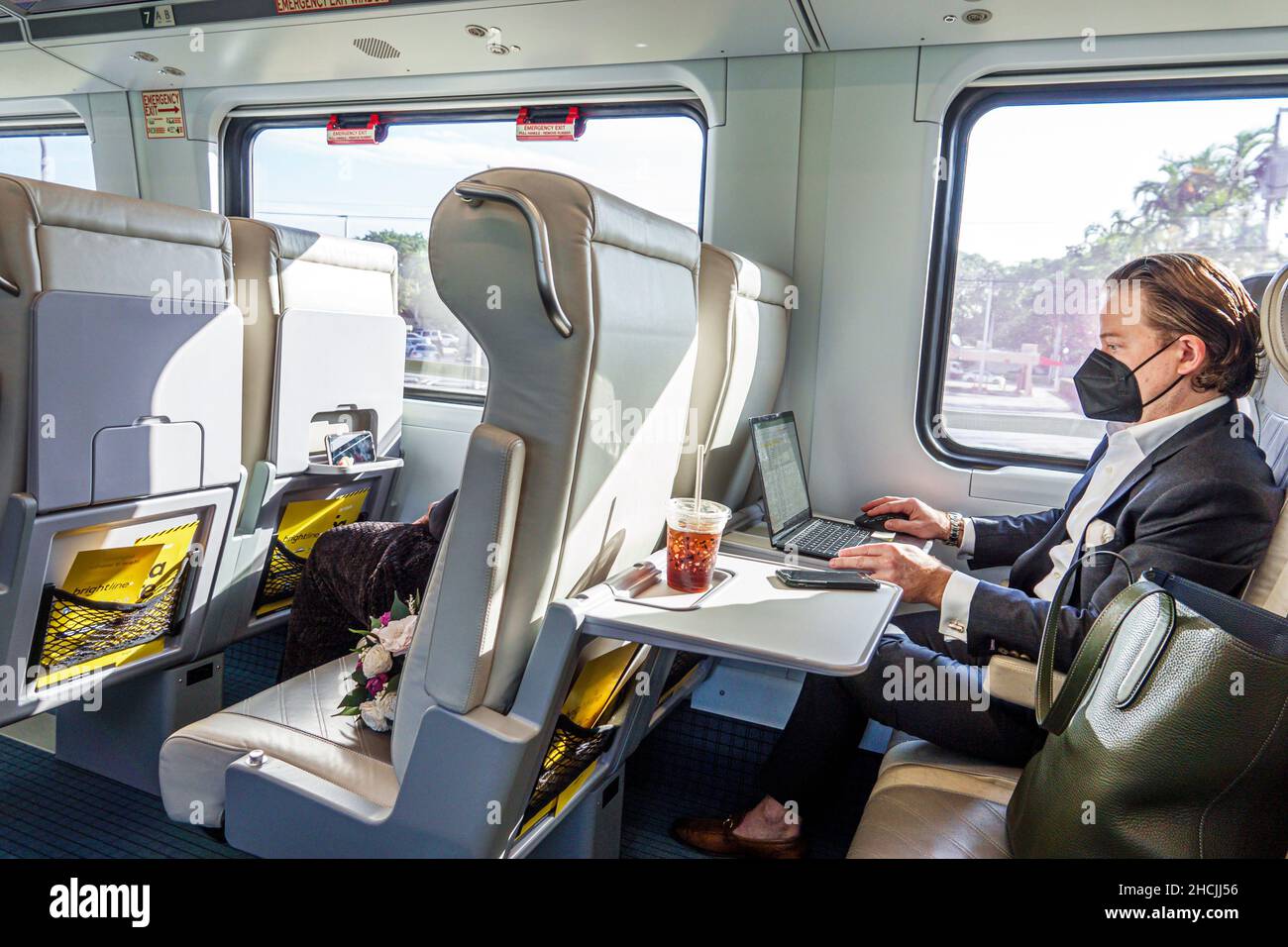 Miami Florida Brightline passenger train rail transportation service ...