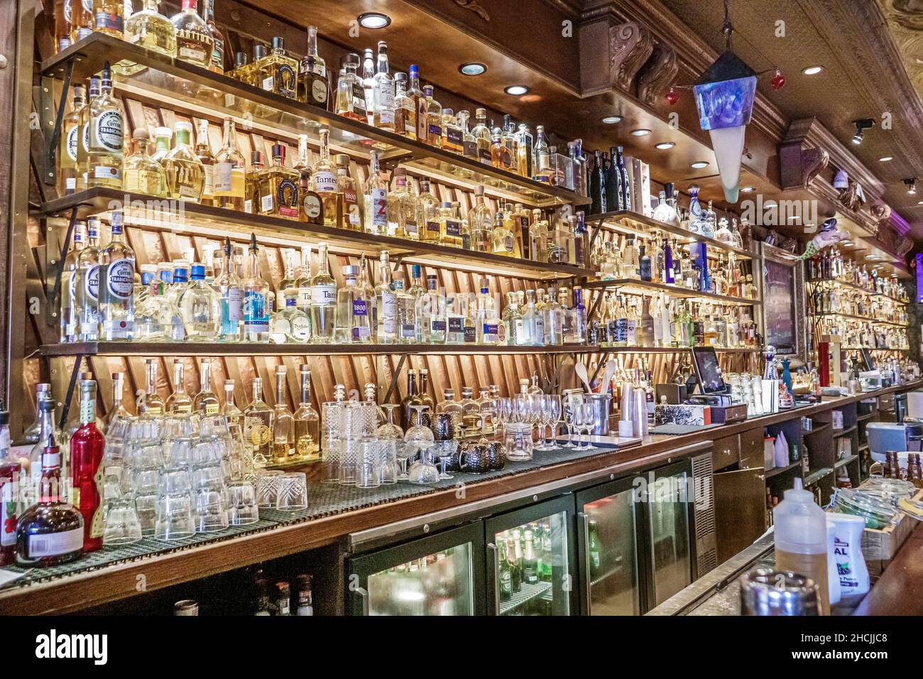 Clematis street bar pub inside interior bottles hi-res stock ...