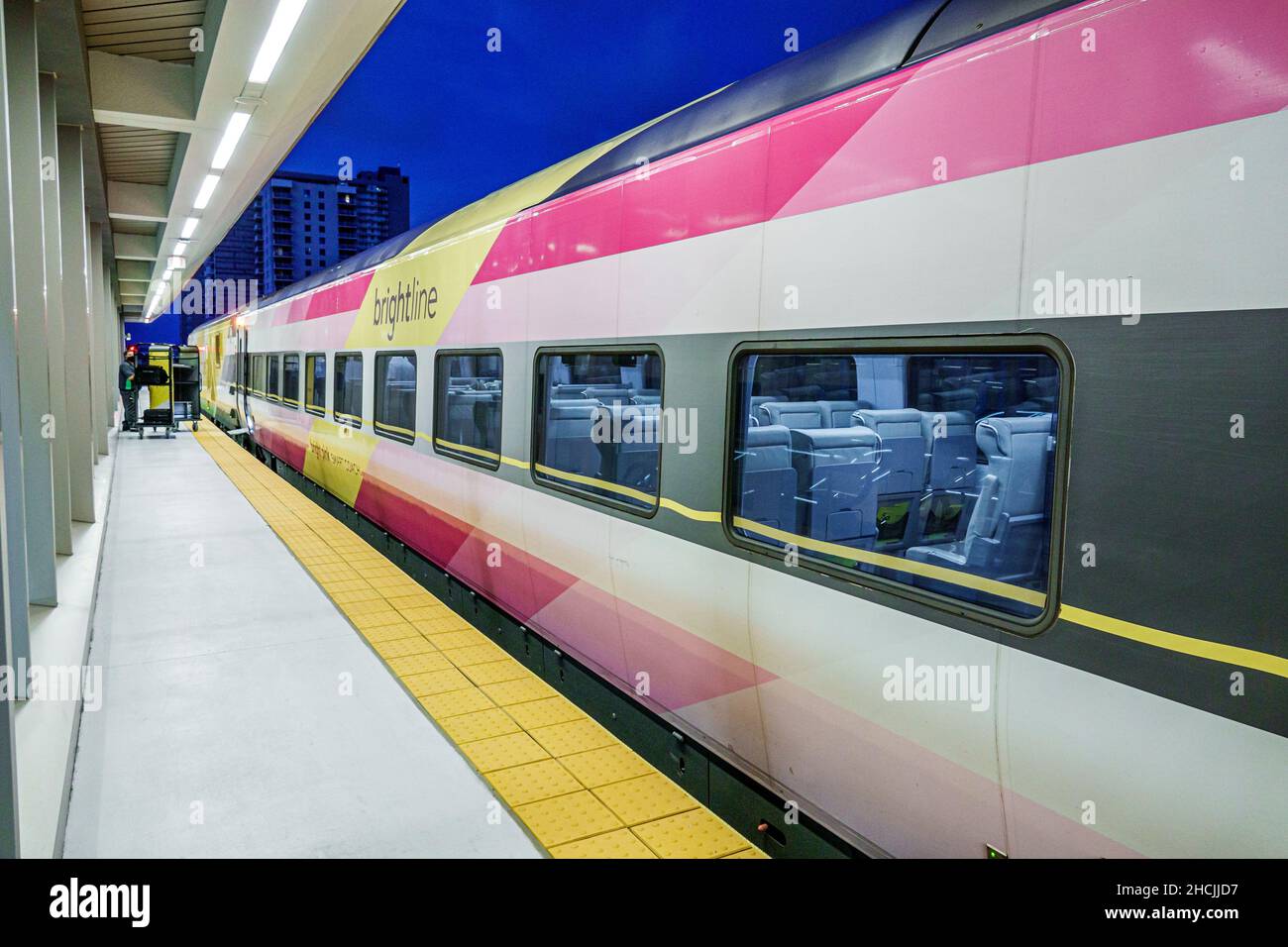 Miami Florida Brightline passenger train rail transportation service ...