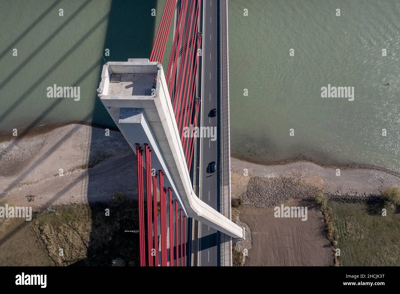 Bridge Crossing a River Used for Cargo Transport of Goods Via Ship ...