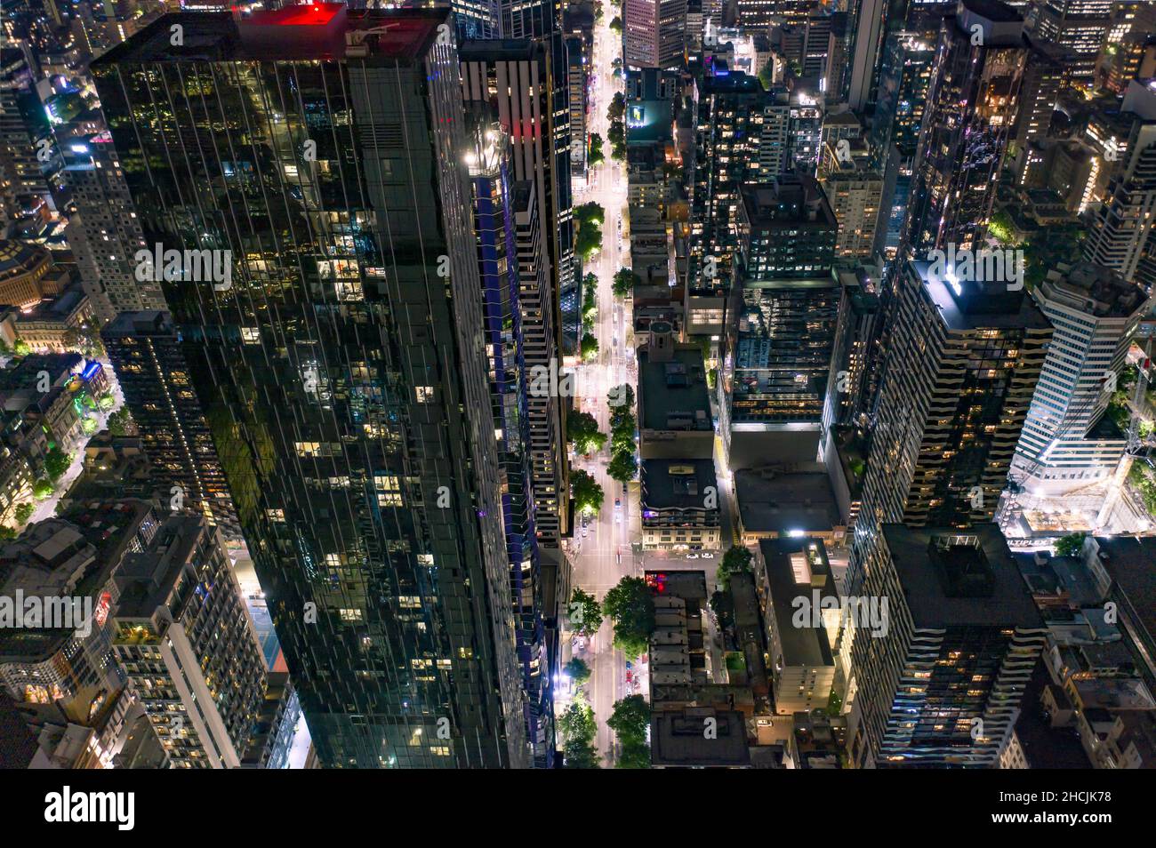 Aerial view night melbourne city hi-res stock photography and images ...