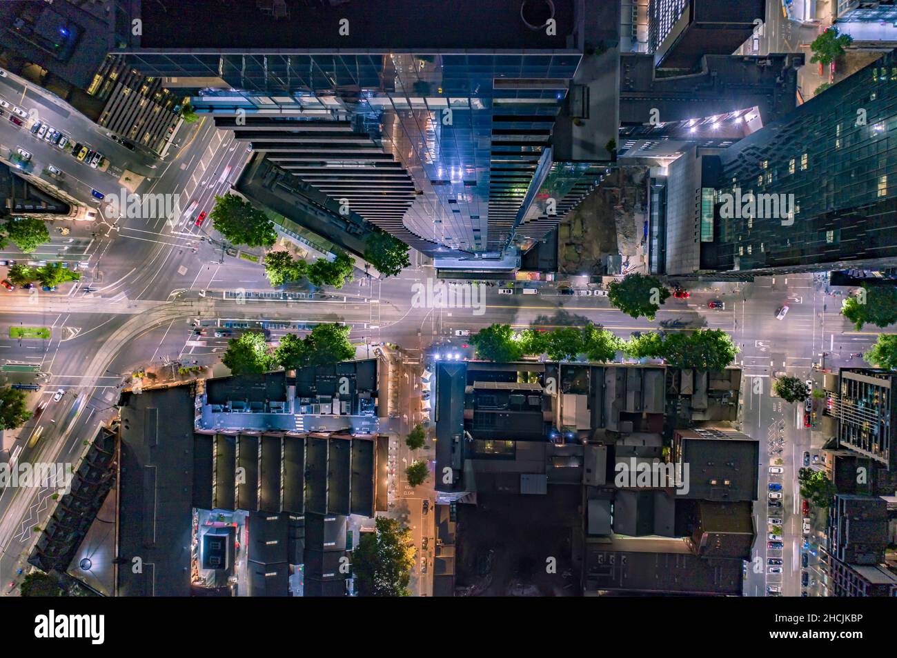 Melbourne aerial view city night hi-res stock photography and images ...