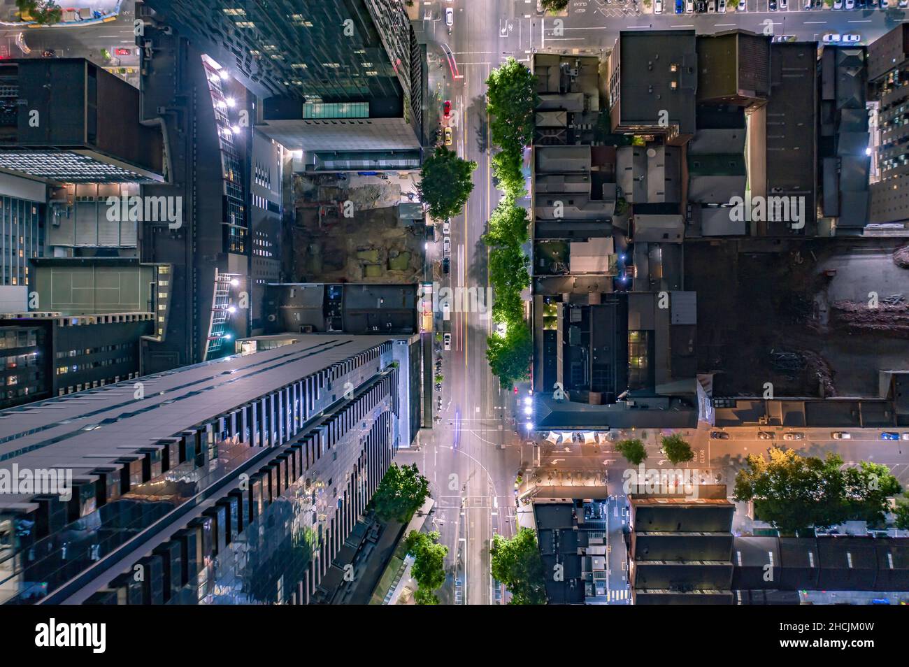 The City of Melbourne CBD at Night Aerial View Stock Photo - Alamy