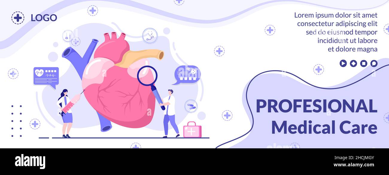 Medical Check up Post Template Health care Flat Design Illustration ...