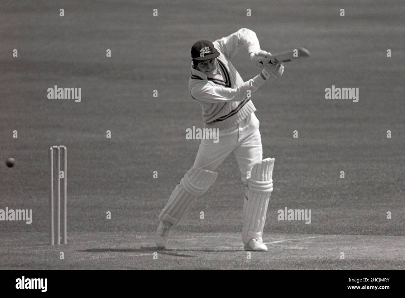 Derek Randall batting for Nottinghamshire against Middlesex, Schweppes ...