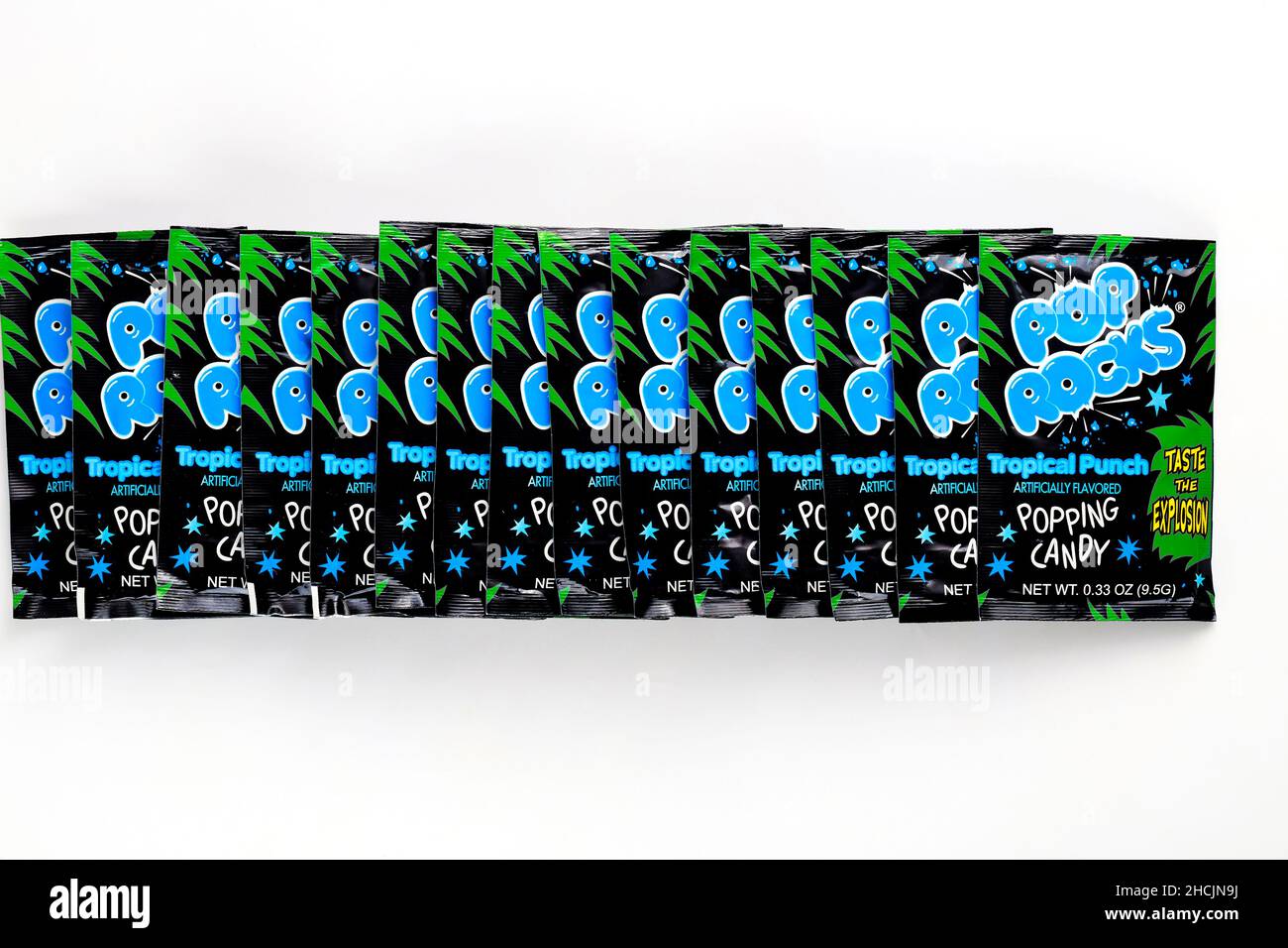 May 4, 2021. New York, US. Sour popping candy Pop Rocks tropical punch ...