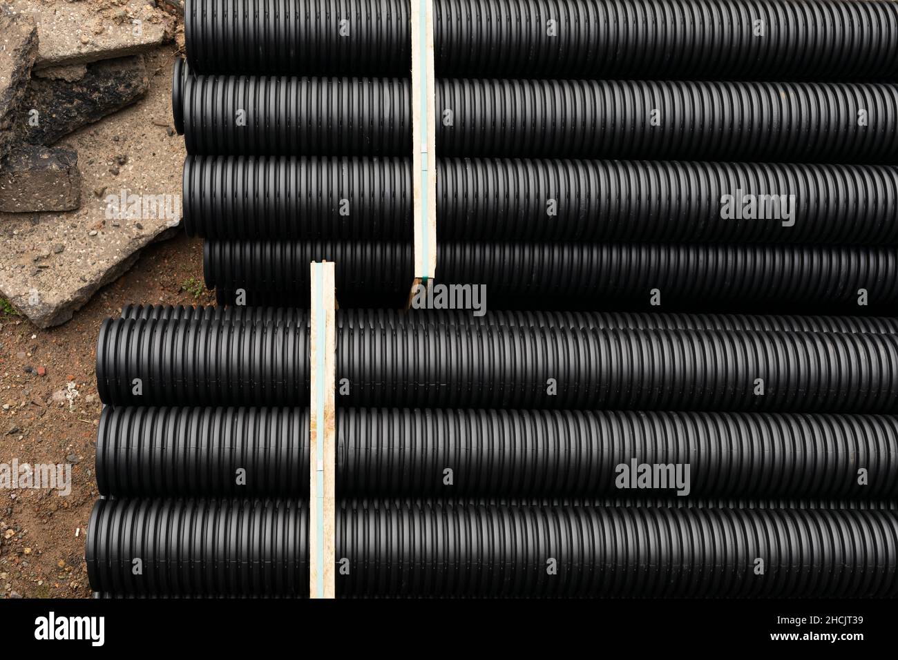 Picture of large diameter polypropylene pipes Stock Photo - Alamy