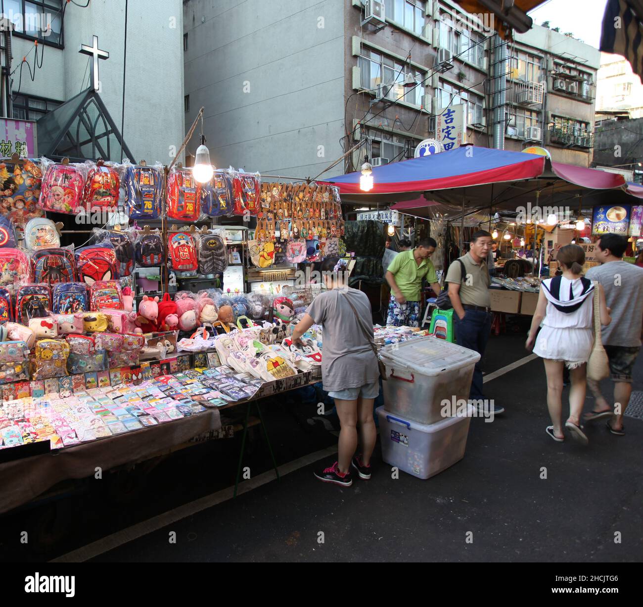 Raohe Street Night Market in the Songshan district of Taipei in Taiwan, one of the most famous ...