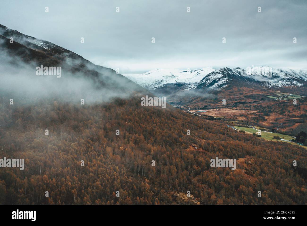 Norwegian Aerial Landscape in the Fall Stock Photo - Alamy