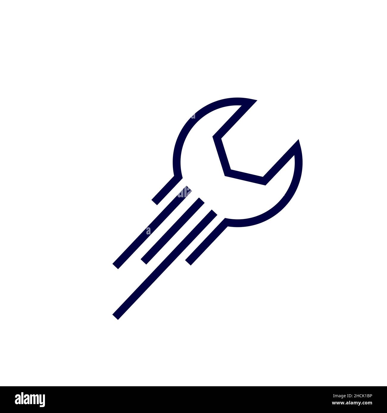 wrench line modern shape logo design vector graphic symbol icon sign ...