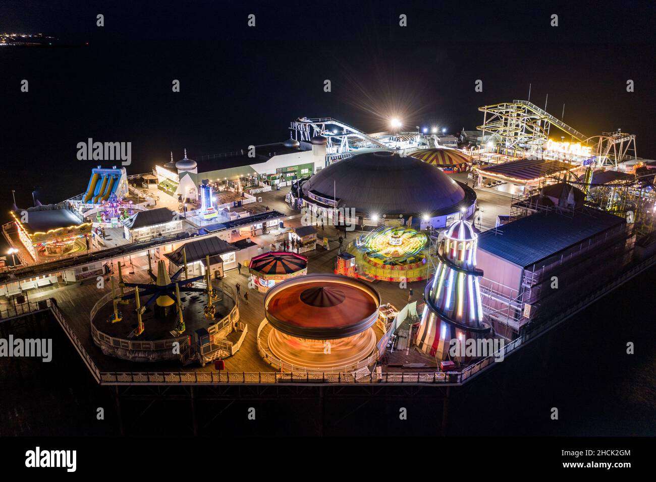 Brighton Palace Pier Illuminated at Night Stock Photo - Alamy