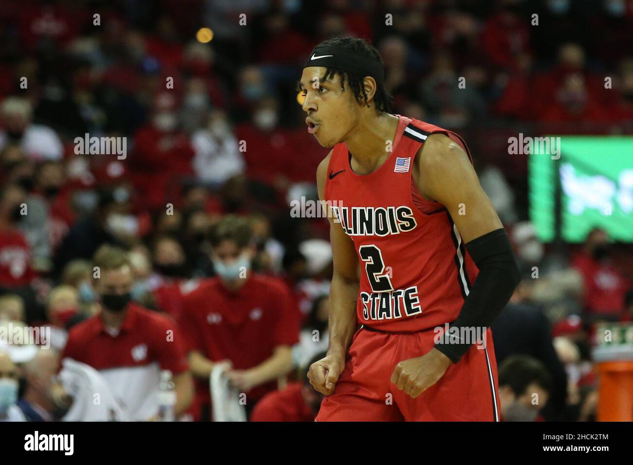 Madison, WI, USA. 29th Dec, 2021. Illinois State Redbirds guard Josiah ...