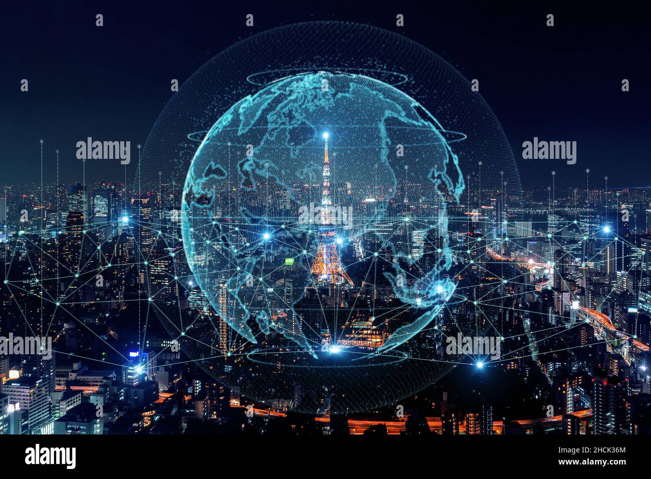 Smart connection network system, smart city network concept, 5G ...