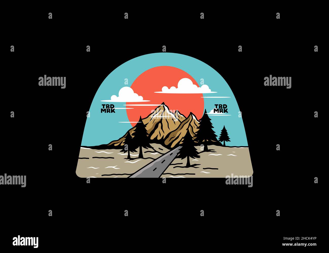 Middle road and mountain illustration design Stock Vector Image & Art ...