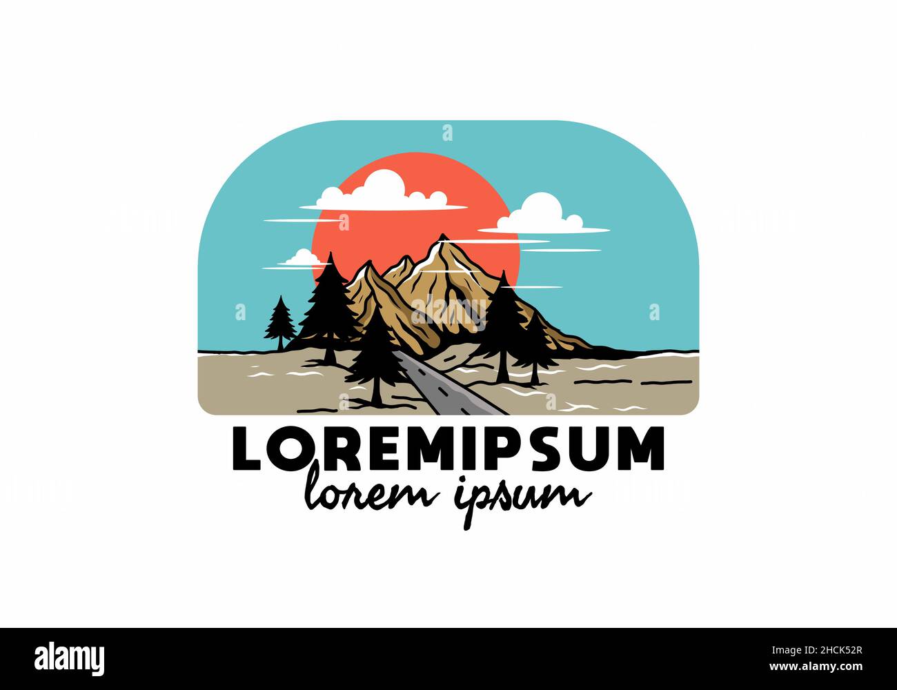 Middle road and mountain illustration design Stock Vector Image & Art ...