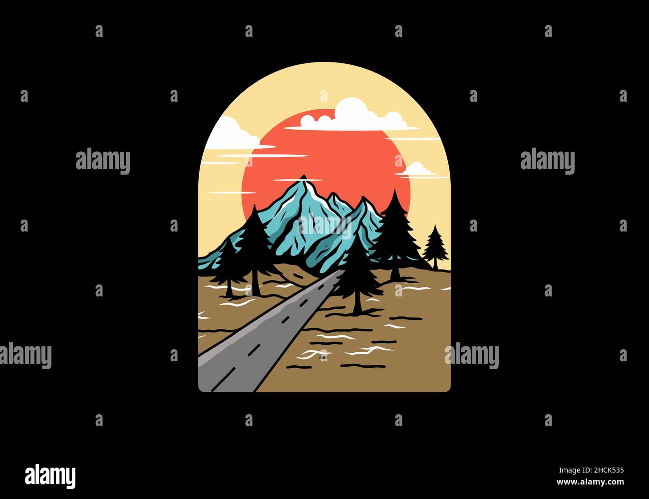 Desert road middle east Stock Vector Images - Alamy