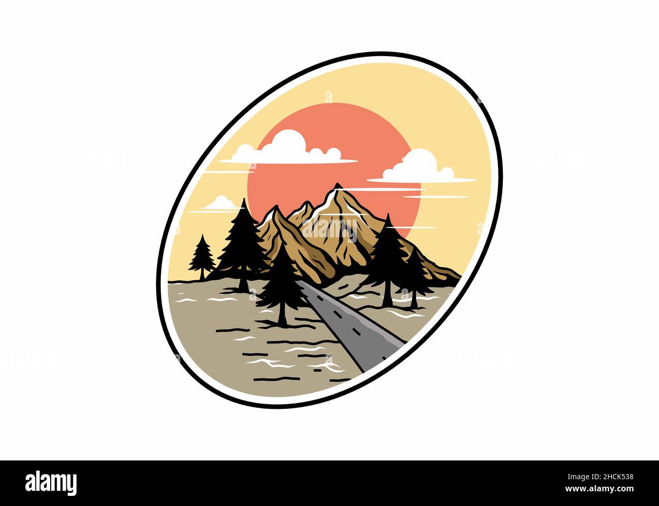 Desert road middle east Stock Vector Images - Alamy