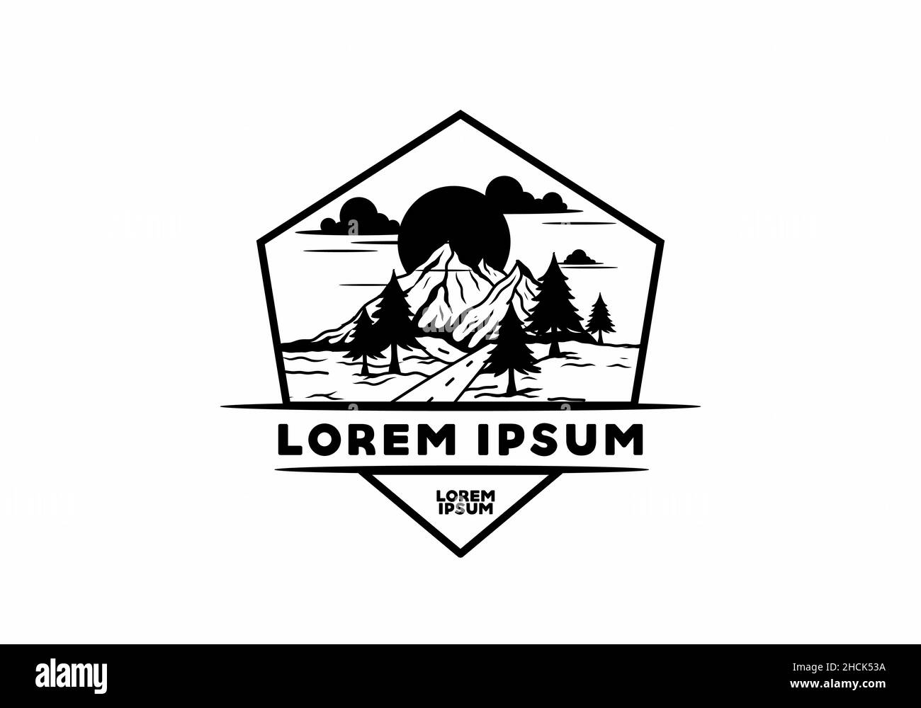 Middle road and mountain illustration design Stock Vector Image & Art ...