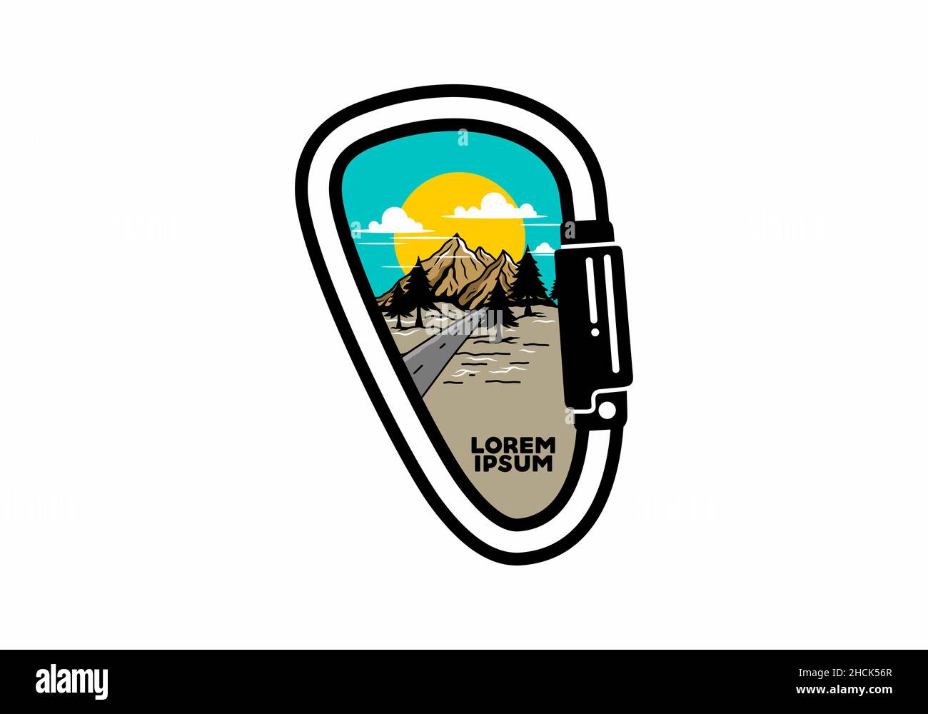 Middle road and mountain illustration design Stock Vector Image & Art ...