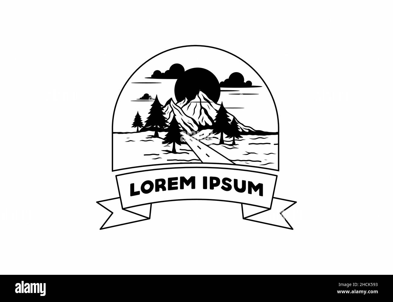 Middle road and mountain illustration design Stock Vector Image & Art ...